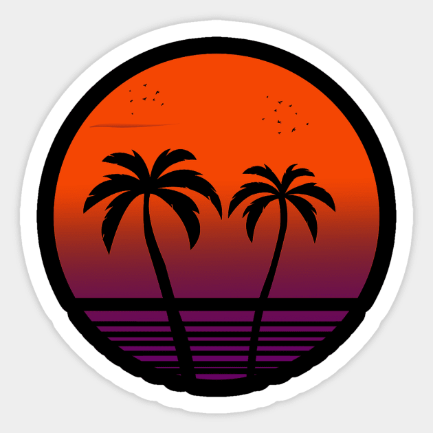 Retro Vintage cute Sunset Trees summer girly - Sunset Shimmer - Sticker ...