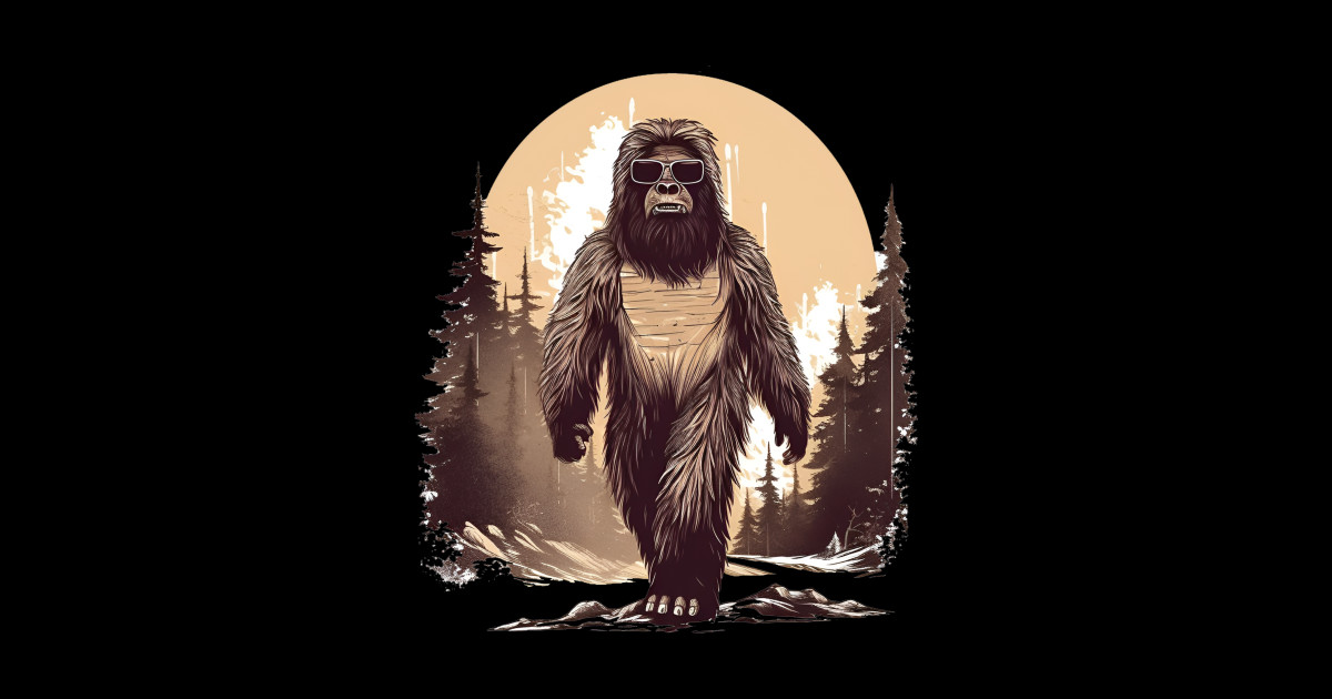 Dope Sasquatch in Nature - Homo Erectus - Sticker | TeePublic
