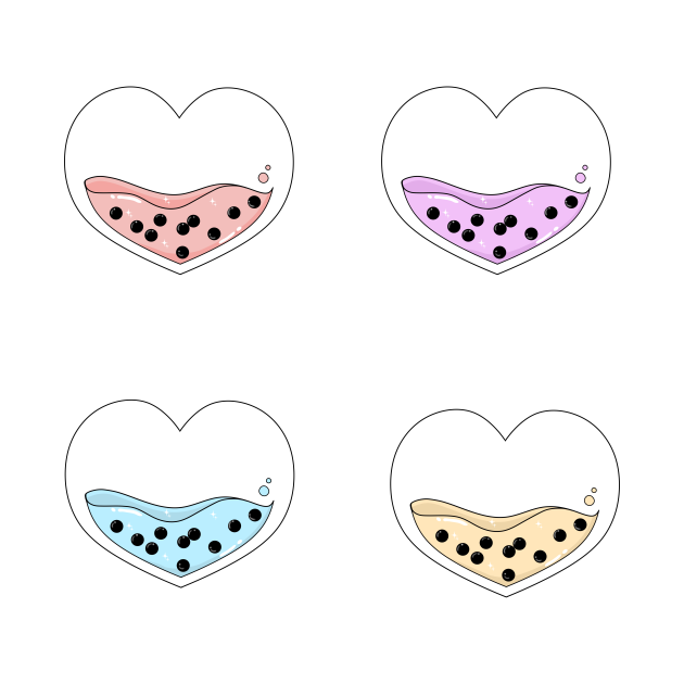 Boba Tea in Heart Jars - Boba Tea Gifts - T-Shirt | TeePublic