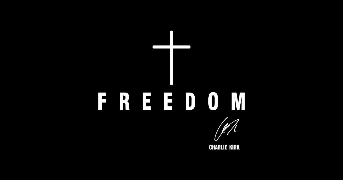 Freedom Charlie-Kirk Signature T-Shirt- red shirt Patriotic, we wear ...