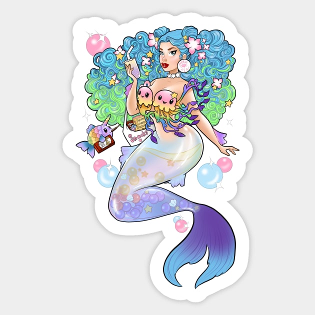 Bubble Tea Mermaid - Mermaid - Sticker | TeePublic