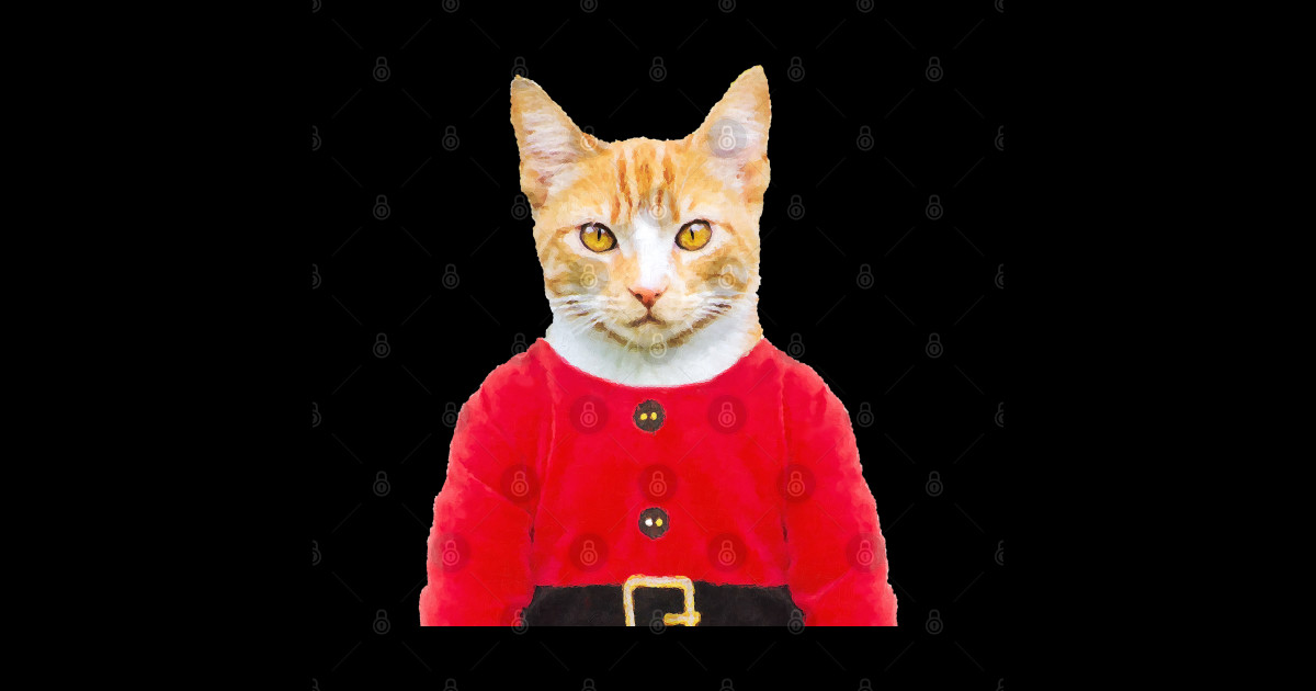 Festive Elf Ginger Cat - Cat - Sticker | TeePublic