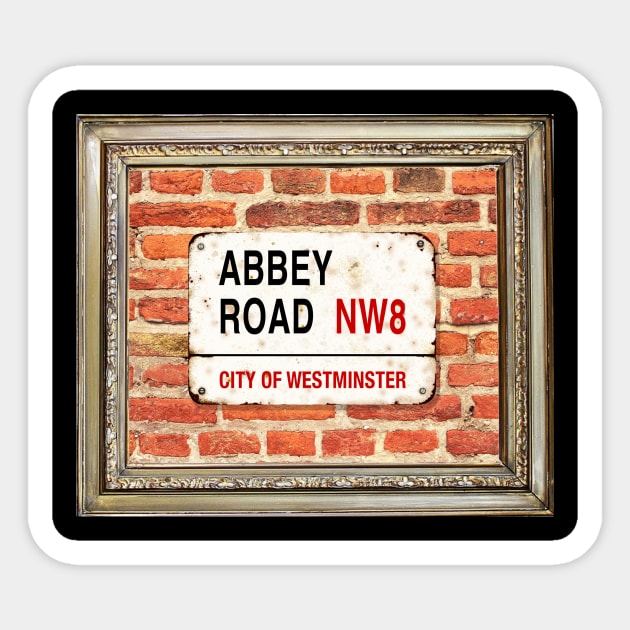 Abbey Road City Of Westminster (Framed) - Abbey Road - Sticker | TeePublic
