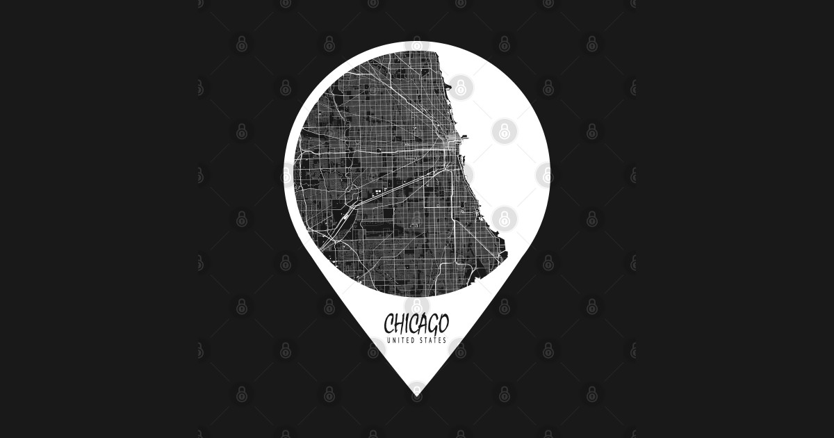 Chicago, USA City Map - Travel Pin - Chicago - T-Shirt | TeePublic