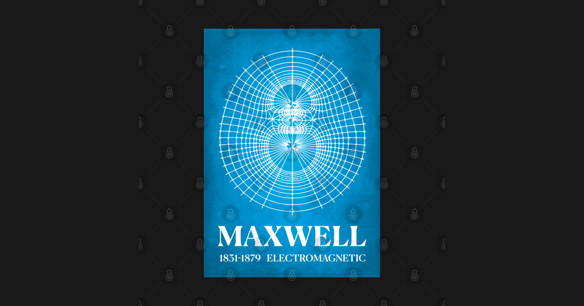 Magnetic lines James Clerk Maxwell electromagnetic waves Poster ...