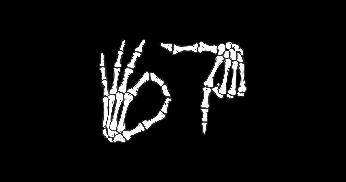 Six Seven 6 7 67 Skeleton Hand Halloween - Funny Halloween Skeleton ...