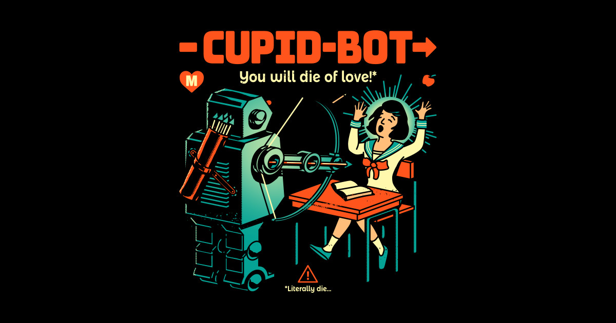 Cupid-Bot - Love - Sticker | TeePublic
