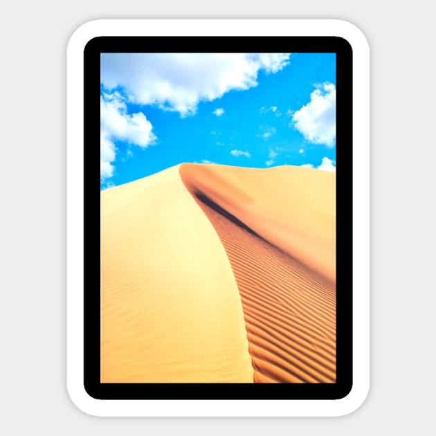 The Sahara Desert With Blue Sky - Moroccan Sahara - Sticker | TeePublic