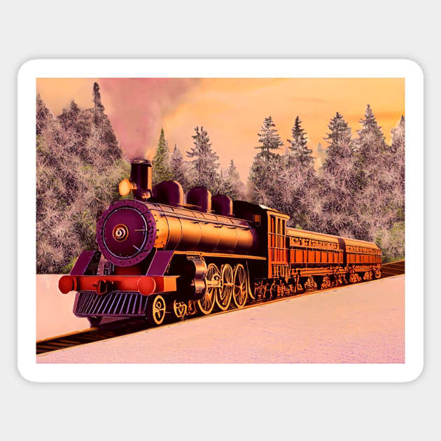 Vintage Steam Train - Vintage Train - Sticker | TeePublic