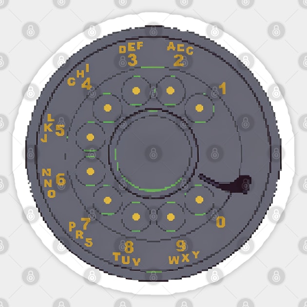 Pixel Art Rotary Dial - Rotary Dial - Sticker | TeePublic