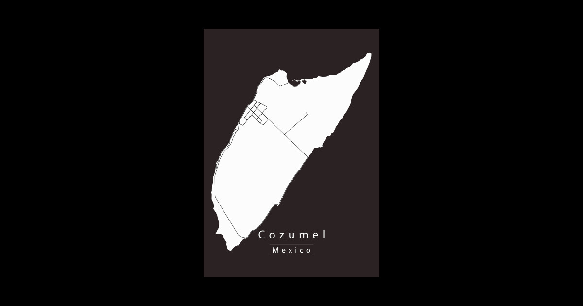 Cozumel Mexico Island Map - Cozumel - Sticker | TeePublic