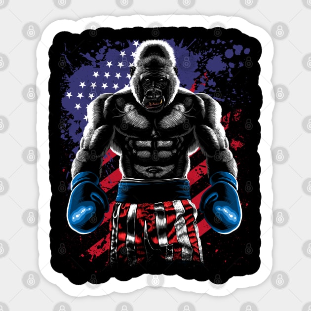 Gorilla boxing - Boxing - Sticker | TeePublic