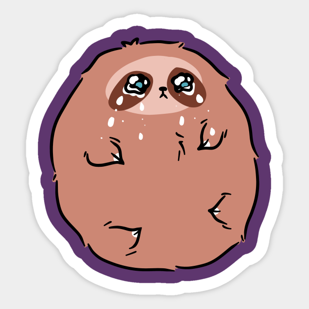 Sad Li'l Jelly Bean Sloth - Crying Sloth - Sticker | TeePublic