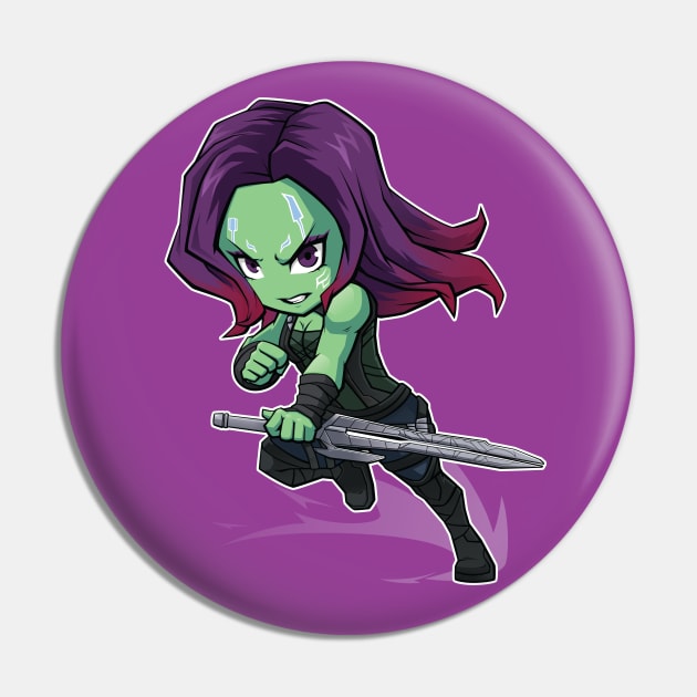 Gamora Chibi - Gamora - Pin | TeePublic
