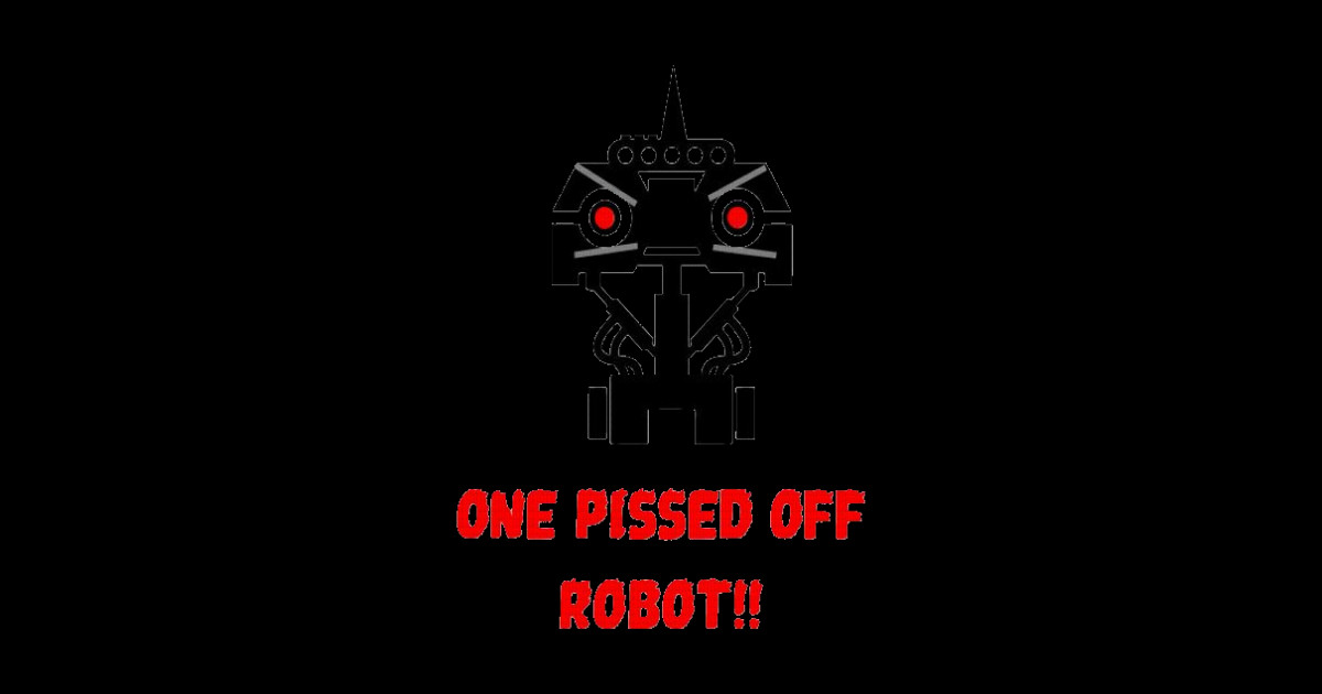 One pissed off robot - Johnny Five - Sticker | TeePublic