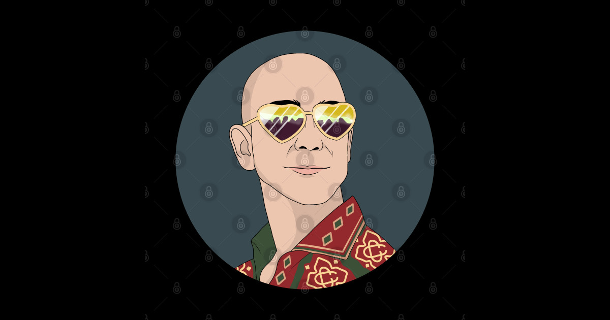 Jeff Bezos - Crazy disco party - Jeff Bezos Weed - Sticker | TeePublic