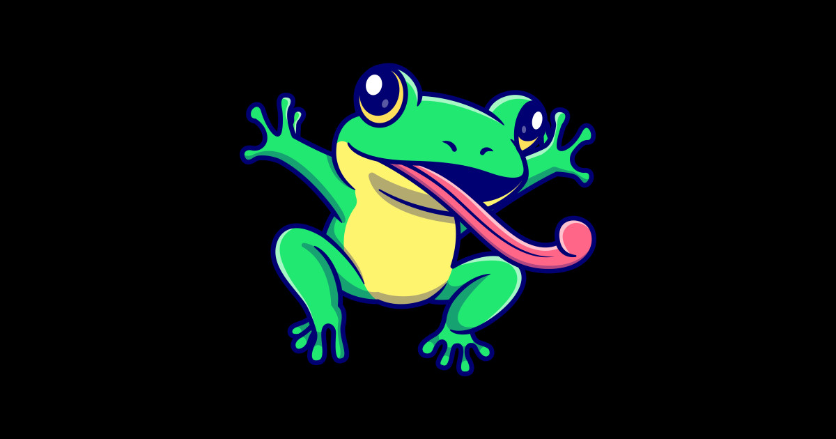 Cute Frog Toad Cartoon - Cute Frog Toad Cartoon - Sticker | TeePublic