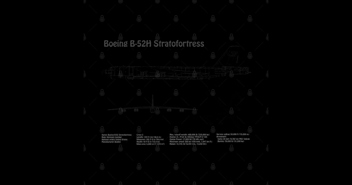 Boeing B-52 Stratofortress - SDpng - Aircraft Drawing Illustration ...