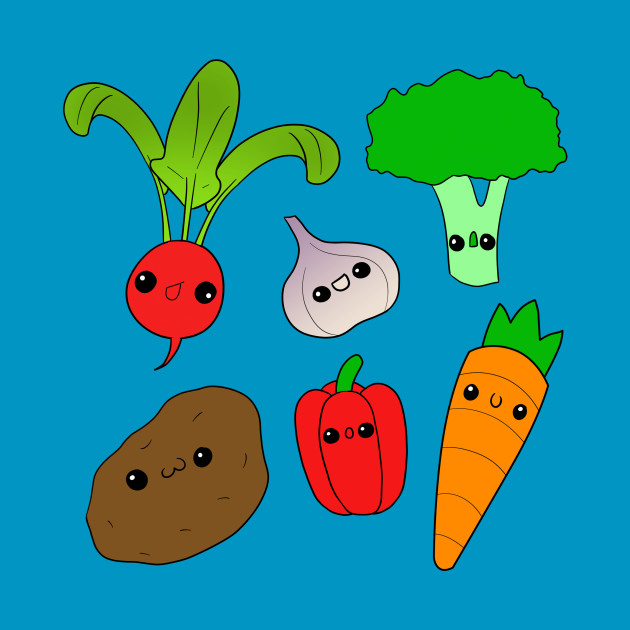 Chibi Veggies - Vegetables - T-Shirt | TeePublic