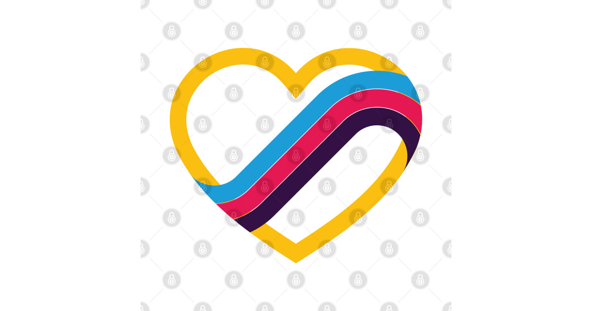 Polyamory Heart Symbol with Banner - New Colors! - Poly - T-Shirt ...