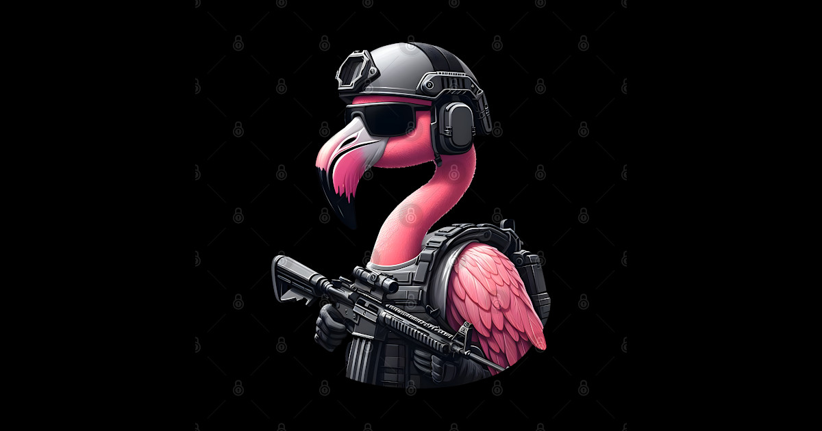 Tactical Flamingo - Flamingo - Sticker | TeePublic