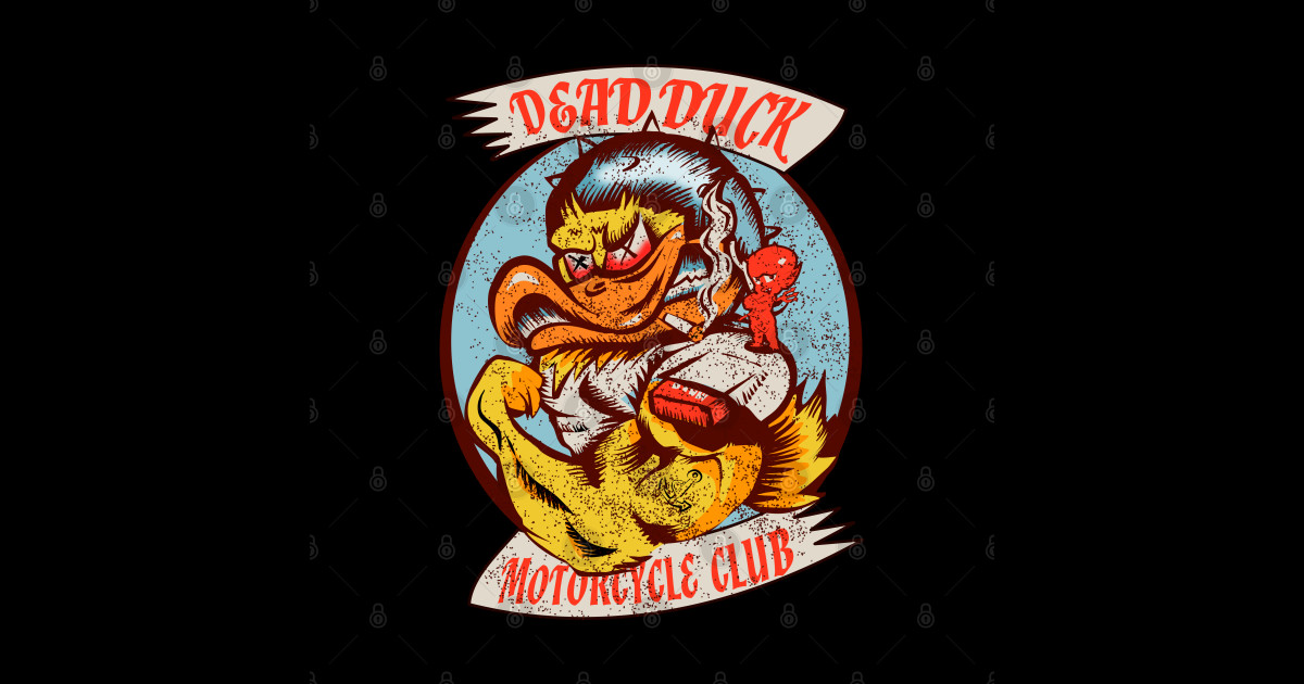 DEAD DUCK motorcycle club - Retro Vintage Aesthetic - Sticker | TeePublic