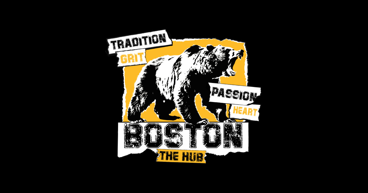 BOSTON TEAR BEAR GROWL - Boston Hockey Bear - Sticker | TeePublic