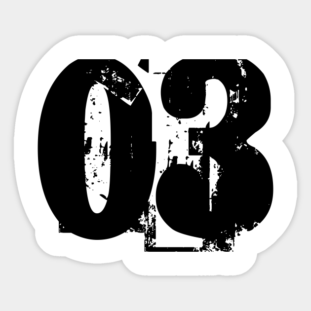03 number - 03 Number - Sticker | TeePublic