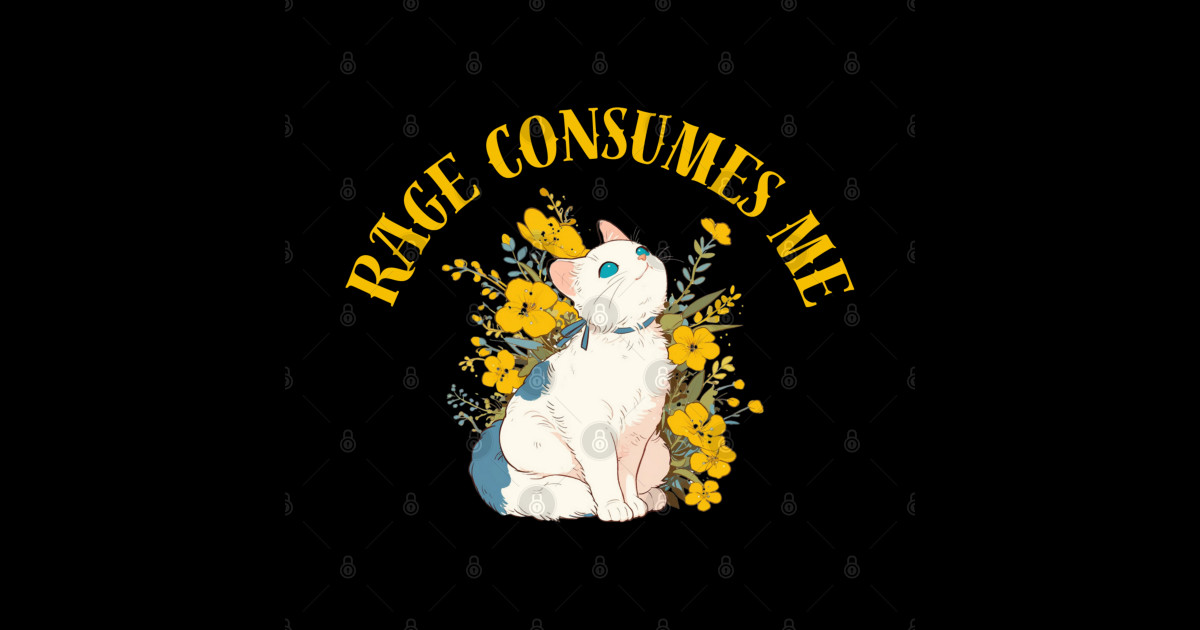 Funny Cat Rage Consumes Me - Funny Animals - Sticker | TeePublic