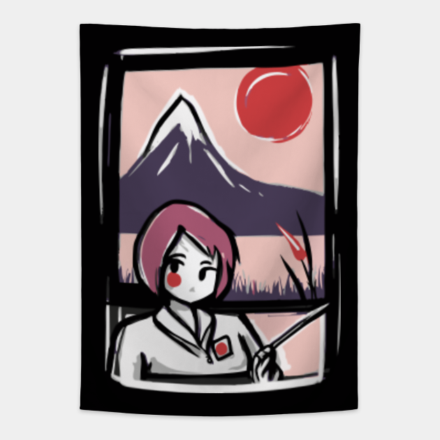 Anime Girl Bored In Japan Anime Girl Bored In Japan Tapestry Teepublic
