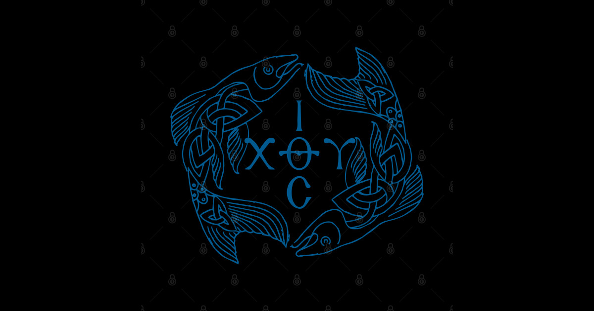 Blue Ichthys - Ιχθυς - Jesus Christ Son of God Saviour - Orthodox ...