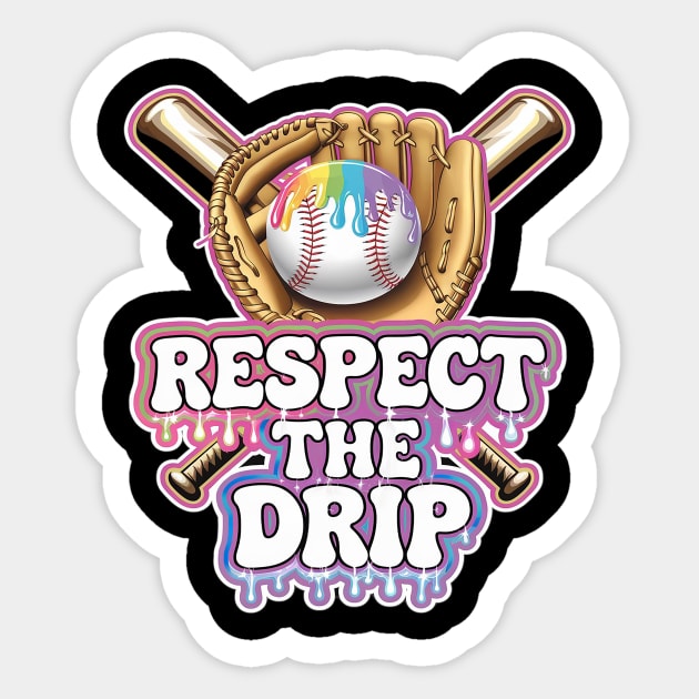 Baseball Drip Ice Cream Dripping Respect The Drip - Baseball Drip ...