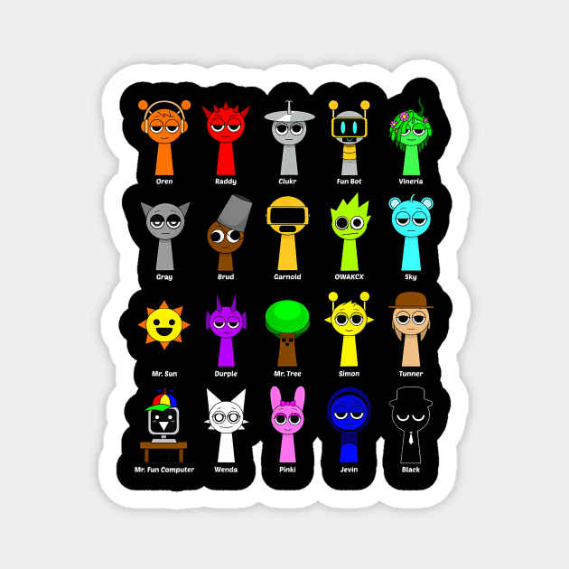 All My Sprunki Toys - Sprunki - Magnet | TeePublic