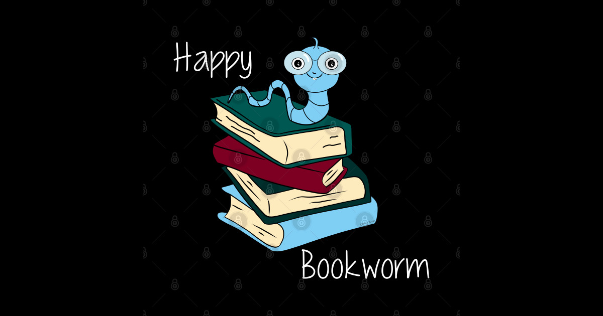 Happy Bookworm_1 - Bookworm - Sticker | TeePublic