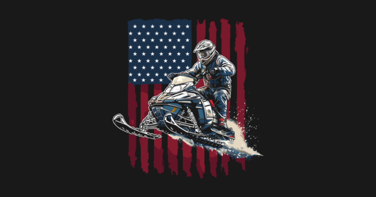 Snowmobile Vintage Background USA Flag - Snowmobile Vintage Background ...