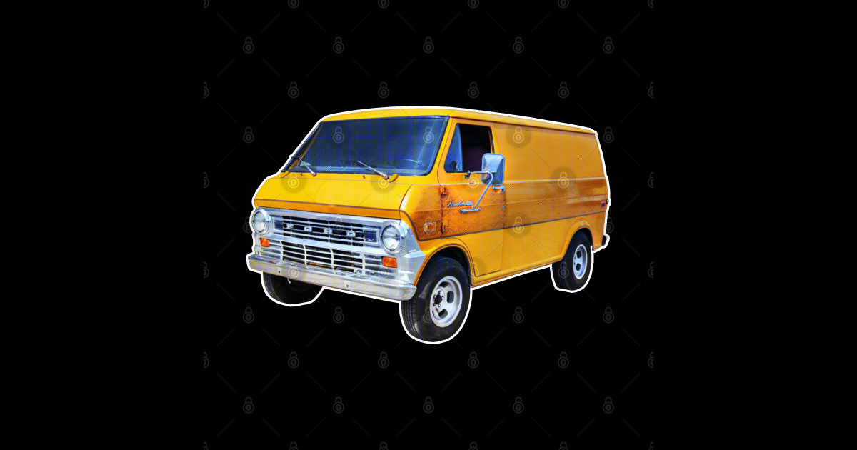 1970s Custom Van Retro Design - Panel Van - Sticker | TeePublic