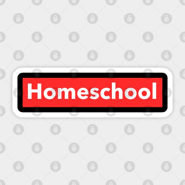 Homeschool Red Block Label - Homeschool - Sticker | TeePublic
