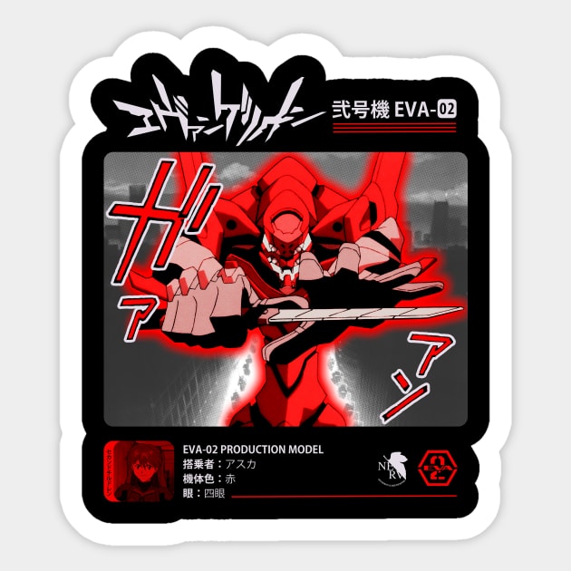 Eva 02 - Evangelion - Evangelion - Sticker | TeePublic