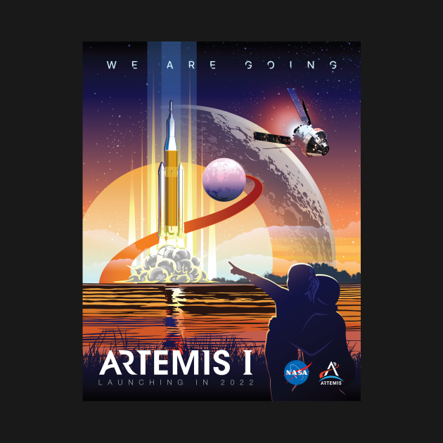 NASA Artemis I Retro Poster Shirt (Front) - Nasa - T-Shirt | TeePublic