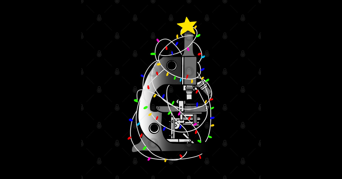 Christmas microscope - Microscope - Sticker | TeePublic