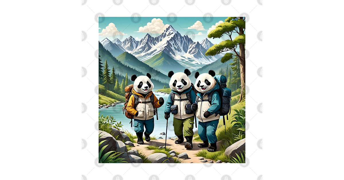 Cute Pandas are traveling - Panda - T-Shirt | TeePublic
