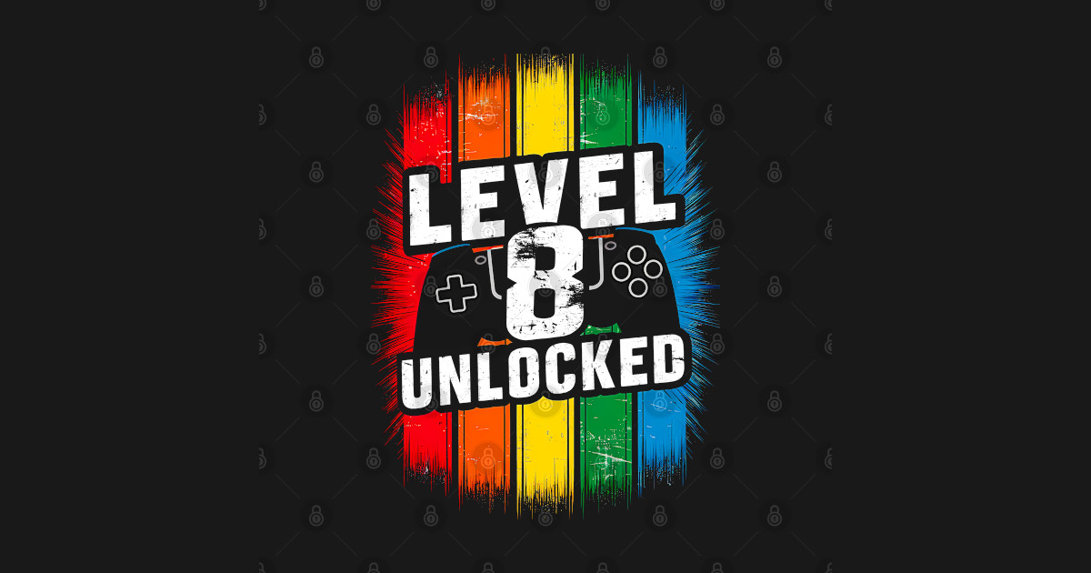Level 8 Unlocked | Back To School - Level 8 Unlocked - T-Shirt | TeePublic