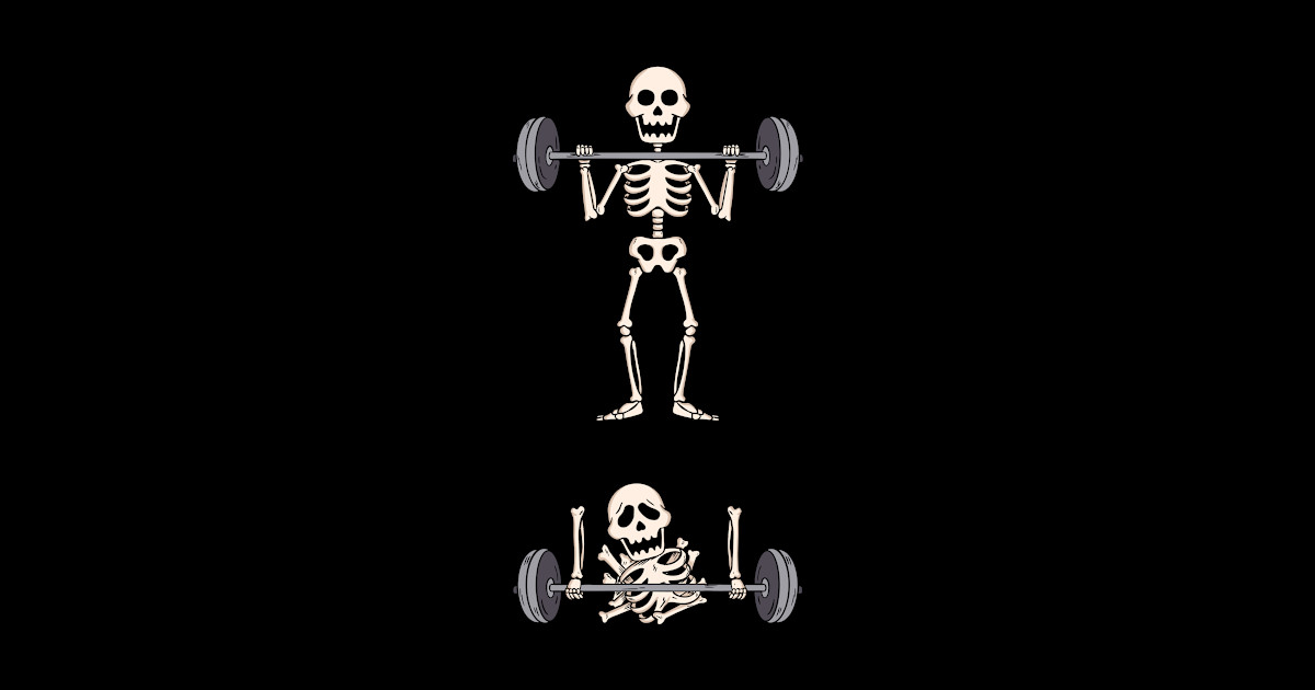 Skeleton Gym - Funny Gym - Sticker | TeePublic