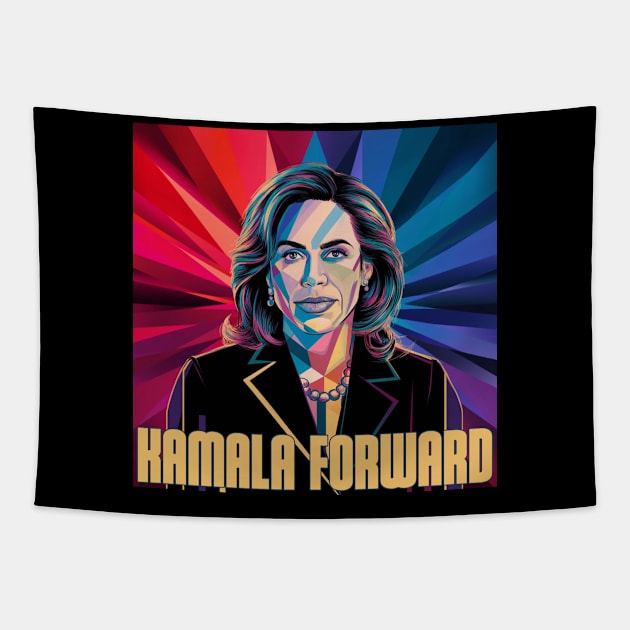 KAMALA HARRIS FORWARD - Kamala Forward - Tapestry | TeePublic