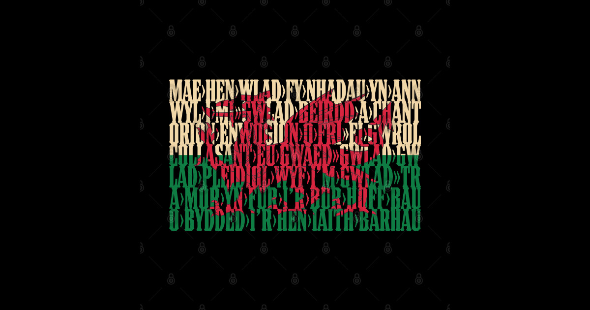 Wales national anthem flag - Hen Wlad Fy Nhadau / Land Of My Fathers ...