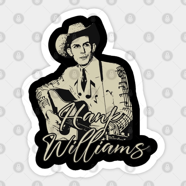 hank williams #1 - Hank Williams - Sticker | TeePublic