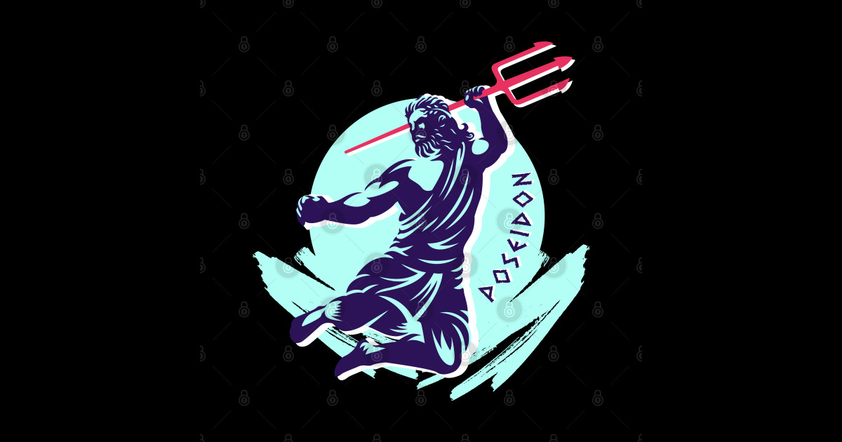 Poseidon God of the Sea - Mythology - Poseidon - Sticker | TeePublic