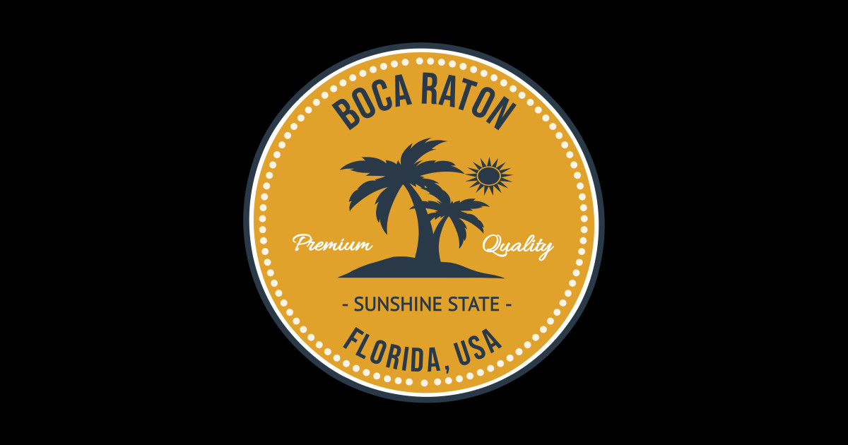 Boca Raton Florida Vintage Circular - Boca Raton - Sticker | TeePublic
