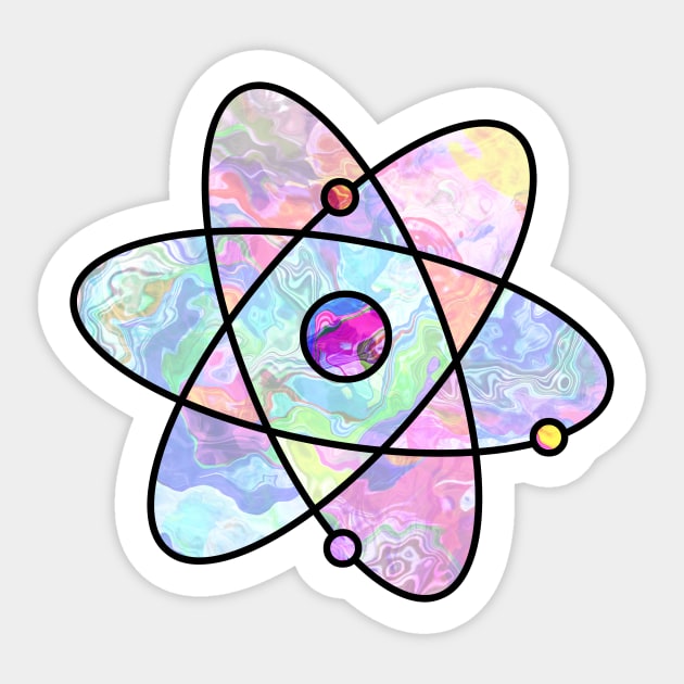 Tie Dye Atomic Symbol - Atom - Sticker | TeePublic