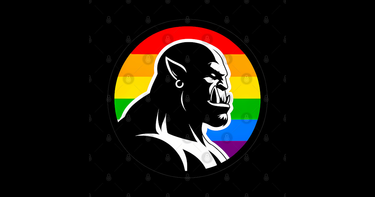 LGBTQ Pride Bara Orc Rainbow Logo - Orc - Sticker | TeePublic